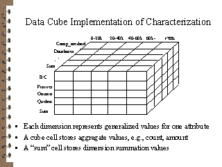 Data Cube Implementation of Characterization